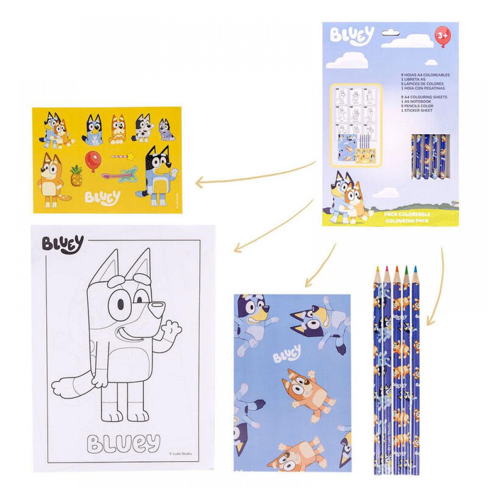 BLUEY : Bluey Colouring stationery set